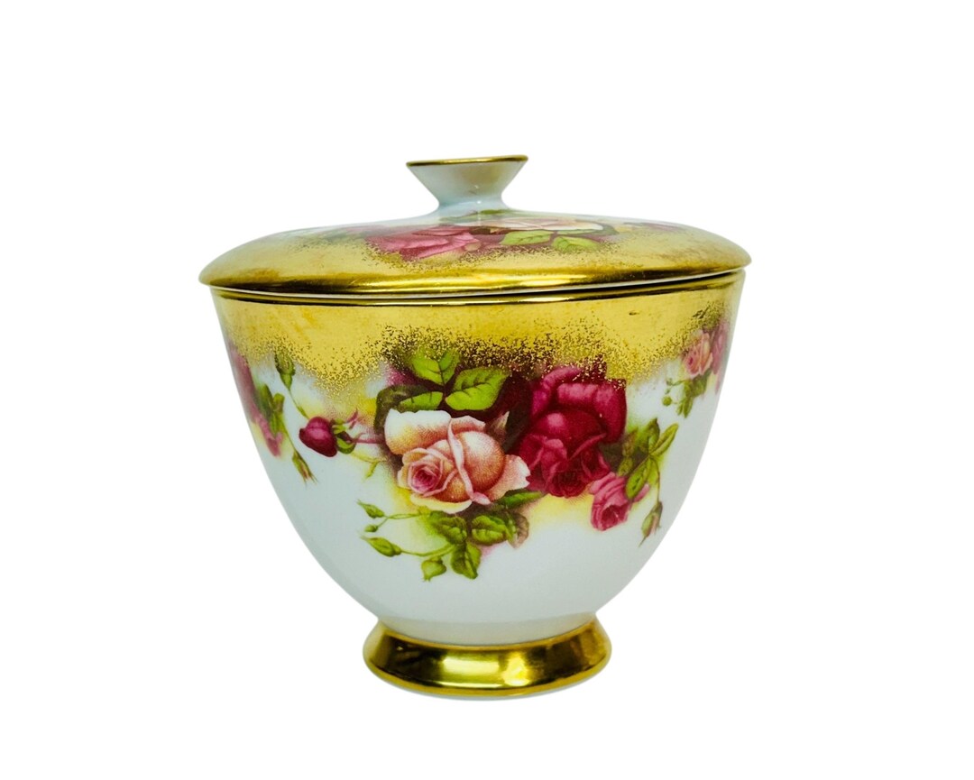Royal Chelsea Golden Rose Sugar Bowl: English Bone China, Gold Gilt - Etsy