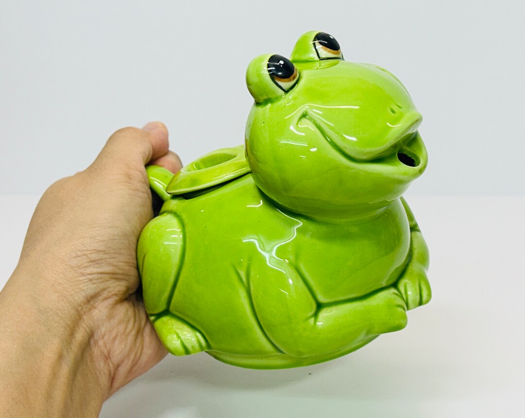 Vintage Small Ceramic Frog Teapot Green Frog Lidded Teapot - Etsy