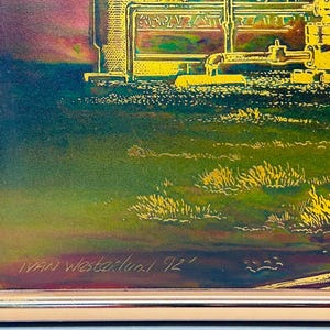 Vintage Acid Etching Oil Pump City of Estevan Wall Hanging Saskatchewan ...