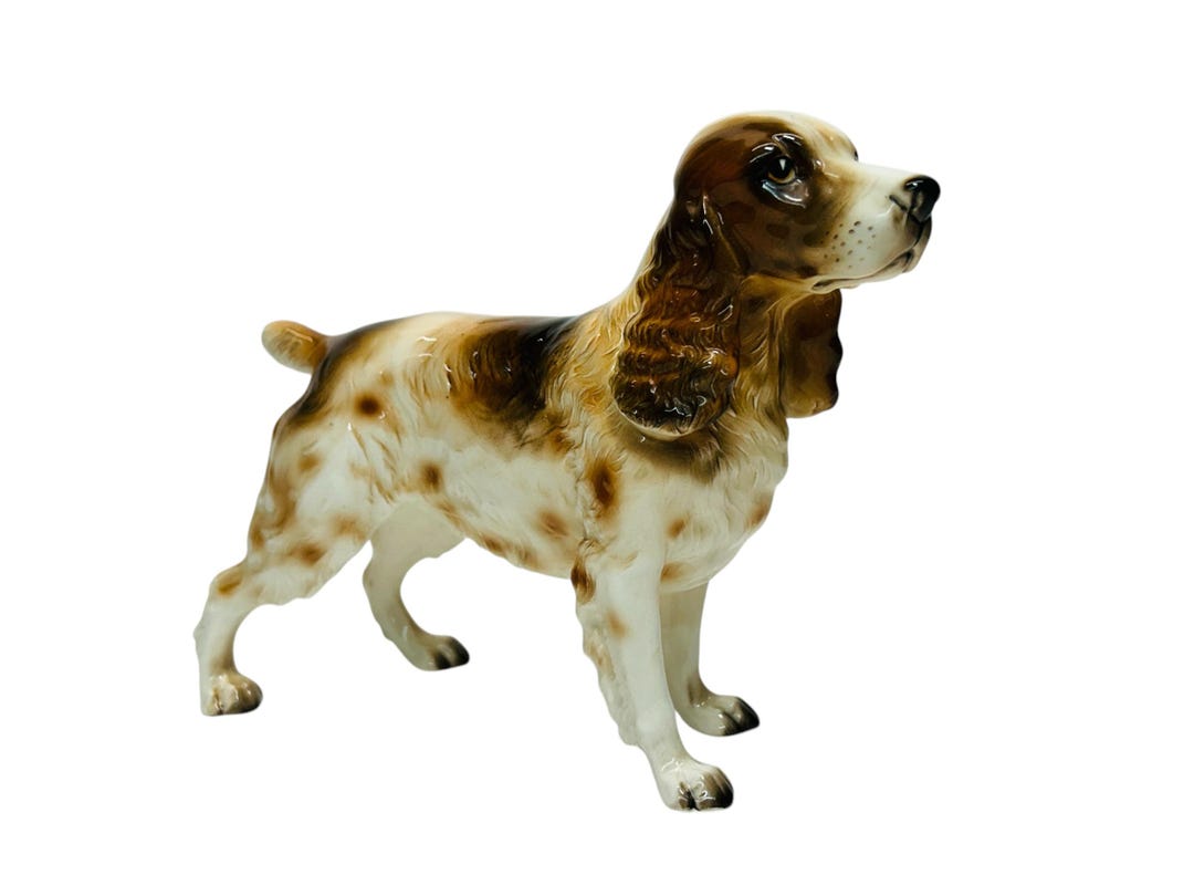 Vintage Cocker Spaniel Figurine Large Porcelain Cocker Spaniel Figurine ...