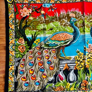 Vintage Double Peacock Tapestry Wall Hanging Made in Turkey - Etsy