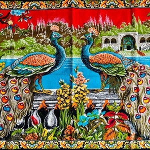 Vintage Double Peacock Tapestry Wall Hanging Made in Turkey - Etsy