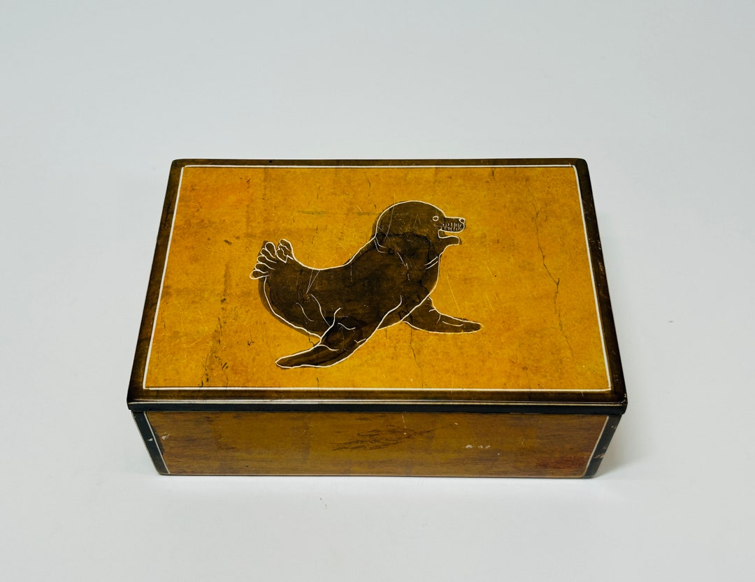 Inuit Stone Lidded Box Seal Design Native Canadian Art UNIQUE Trinket ...