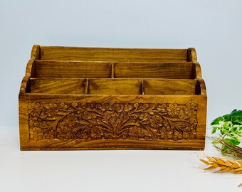 Wood Office Desk Organizer - Etsy