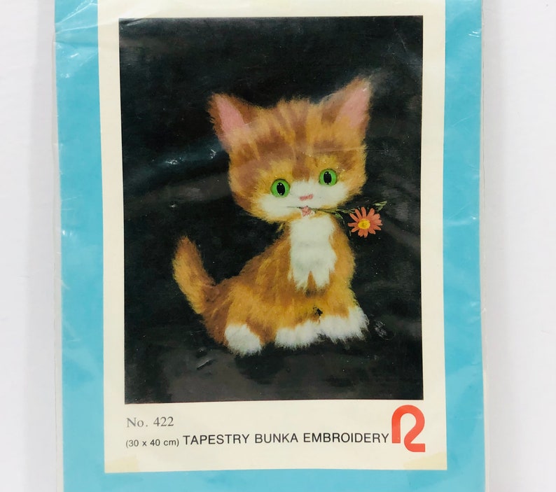 Vintage Japanese Bunka Embroidery Kit Fluffy Ginger Cat Tabby - Etsy