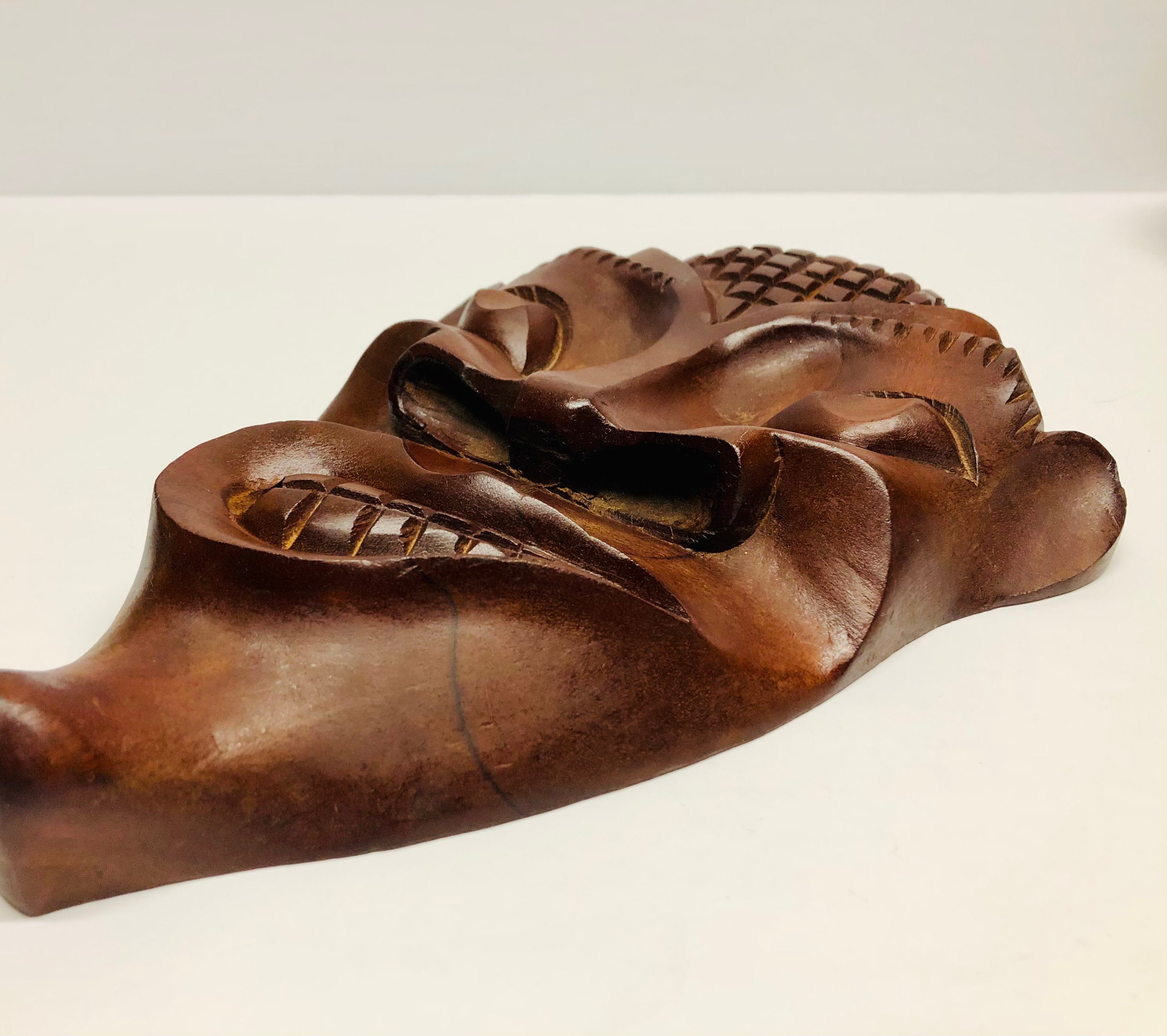 Vintage Carved Wood Satan Devil Wall Hanging Demon Tribal | Etsy