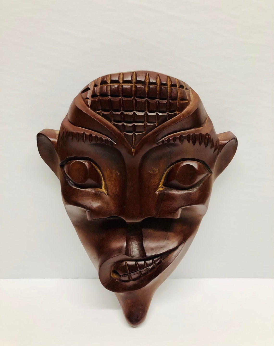 Vintage Carved Wood Satan Devil Wall Hanging Demon Tribal - Etsy