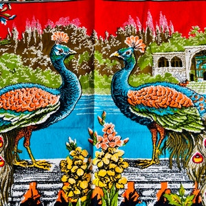 Vintage Double Peacock Tapestry Wall Hanging Made in Turkey - Etsy