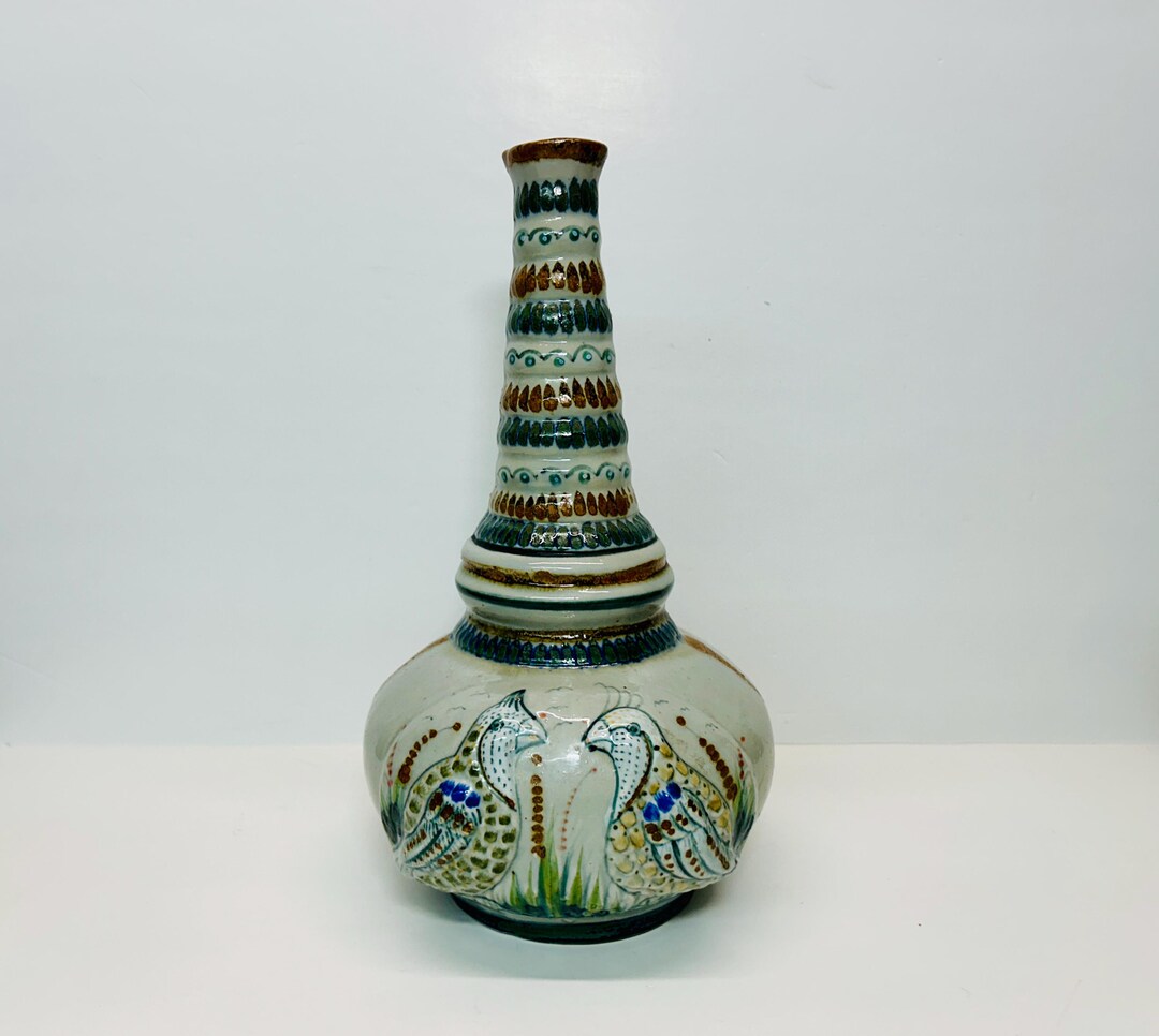 Vintage Signed Erandi Tonala Pottery 13" Quail Vase Tonala Mexican ...