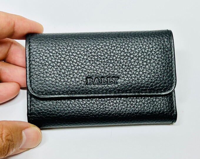 Authentic Bally Key Holder Black Leather Key Case Key Ring Gift for Him ...