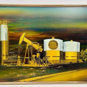 Vintage Acid Etching Oil Pump City of Estevan Wall Hanging Saskatchewan ...