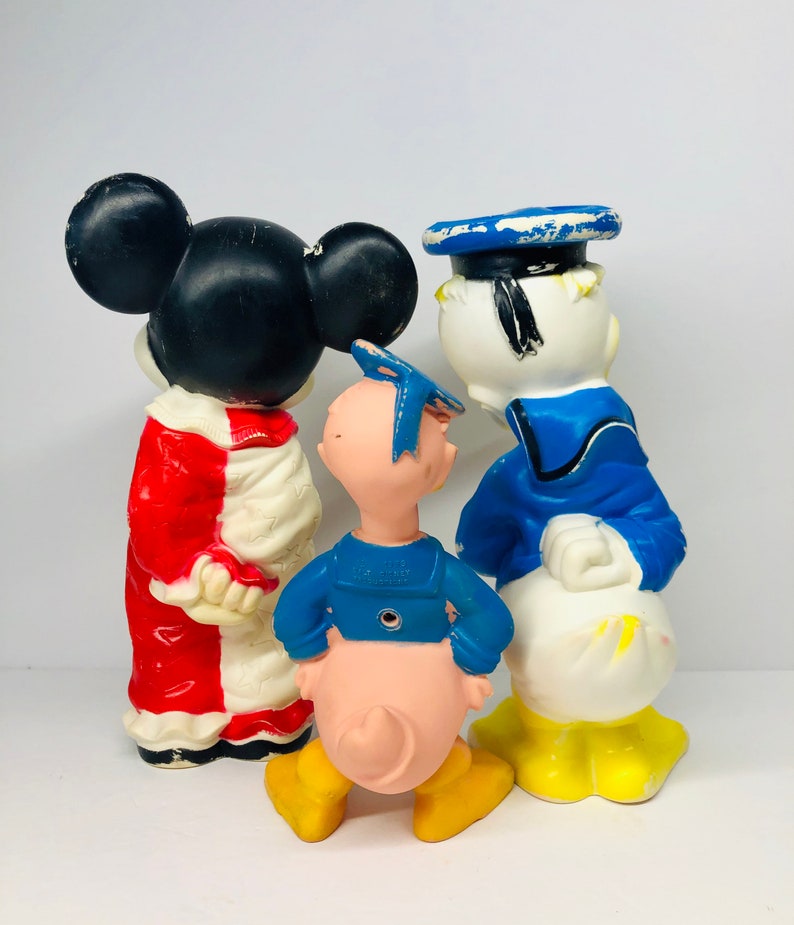Vintage Mickey Mouse Donald Duck Rubber Toys Disney SOLD | Etsy