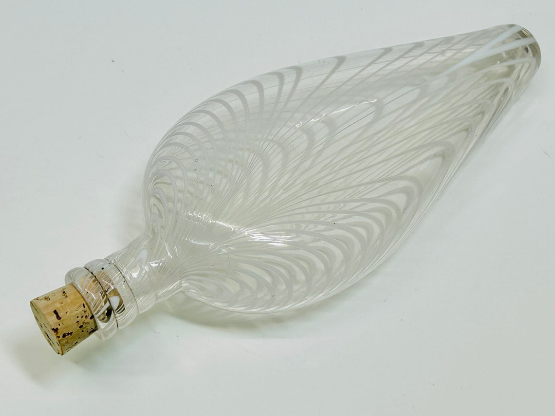 Vintage Art Glass Torpedo Bottle Corked Recumbent Glass Bottle - Etsy