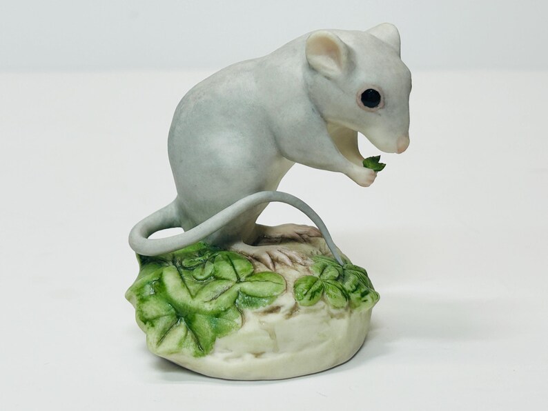 Vintage Cybis Deer Mouse in Clover Musha Porcelain Mouse Figurine 1970 ...