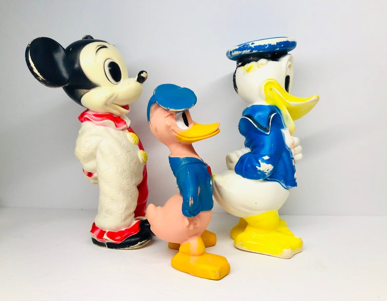 Vintage Mickey Mouse Donald Duck Rubber Toys Disney SOLD - Etsy UK