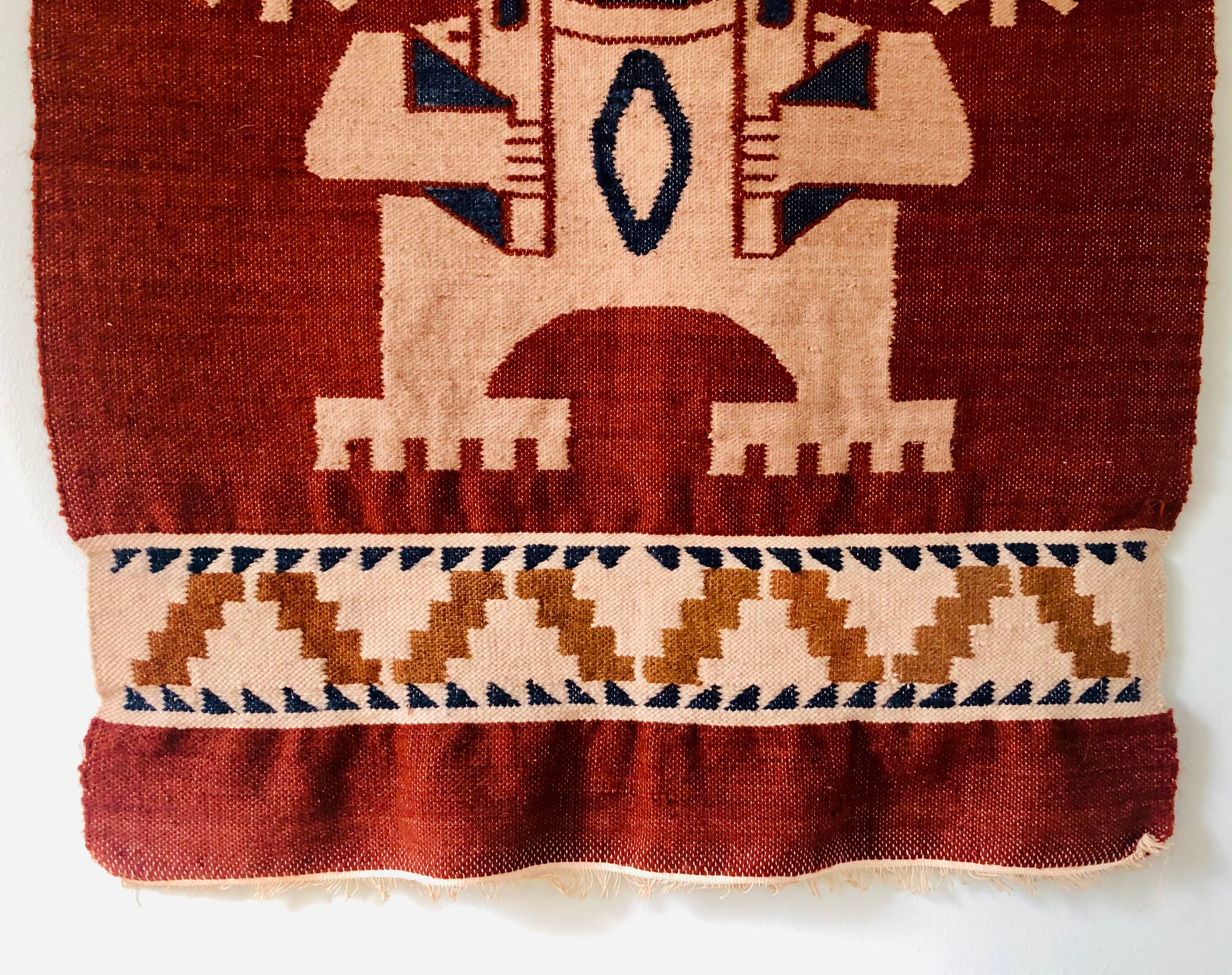 Vintage Wool Mayan Aztec God Wall Hanging Wool Tapestry | Etsy