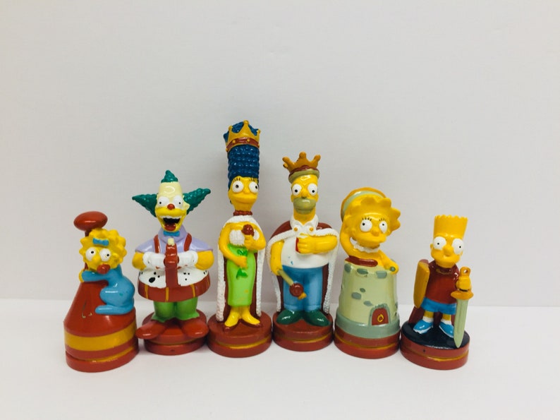 Simpsons Character Figurines Simpsons Chess Pieces Homer Marge - Etsy