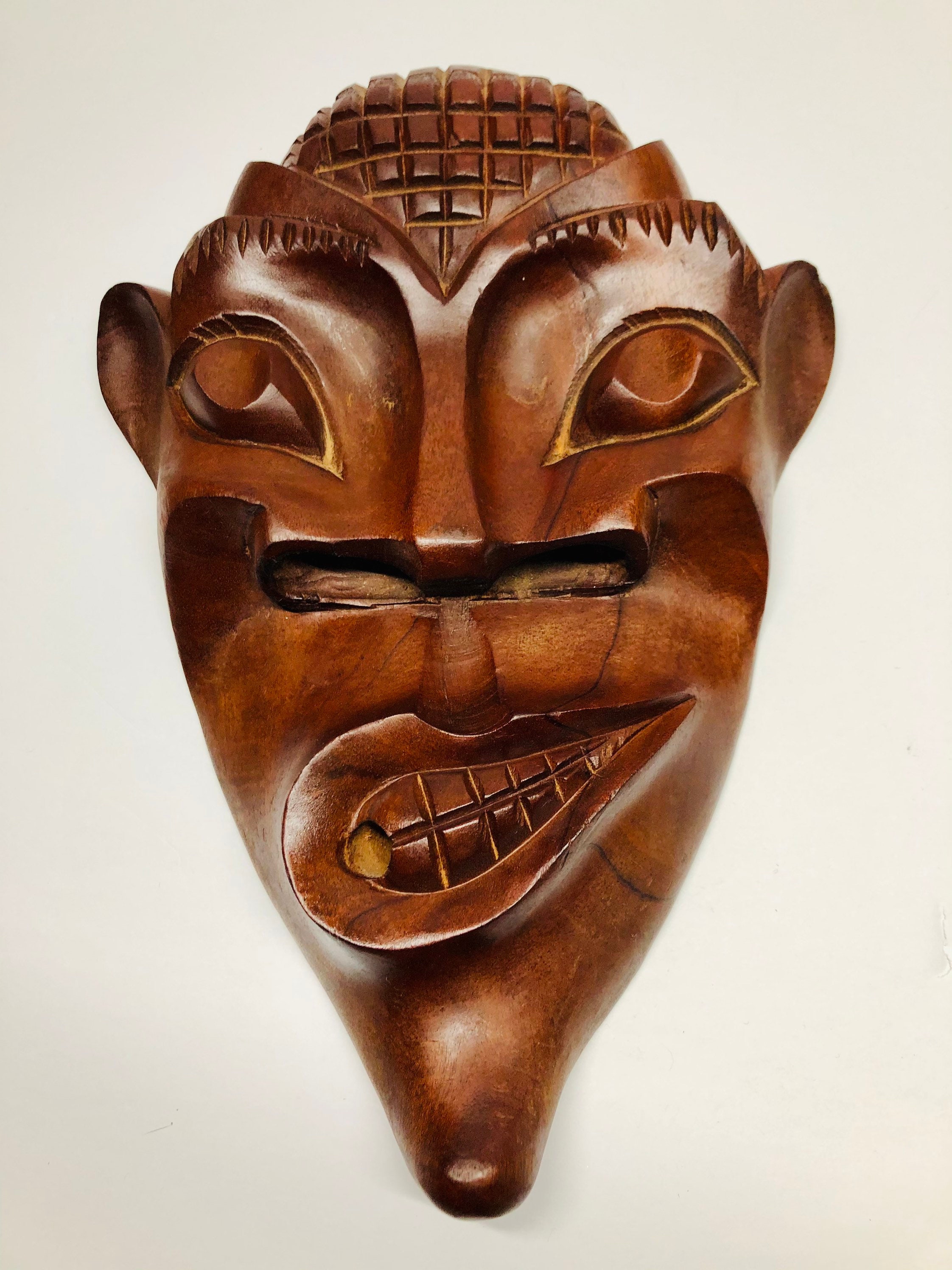 Vintage Carved Wood Satan Devil Wall Hanging Demon Tribal | Etsy