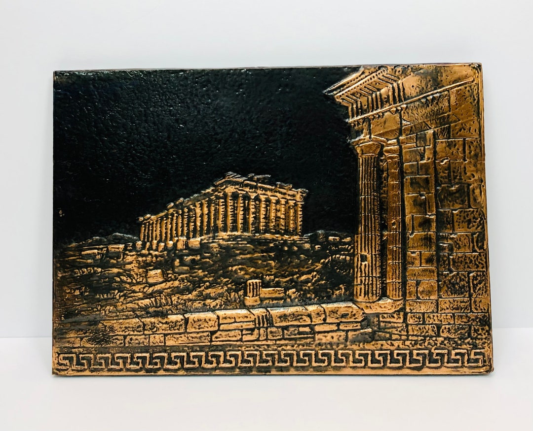 Vintage Parthenon Copper Art Wall Hanging Grecian Greek Decor Acropolis ...