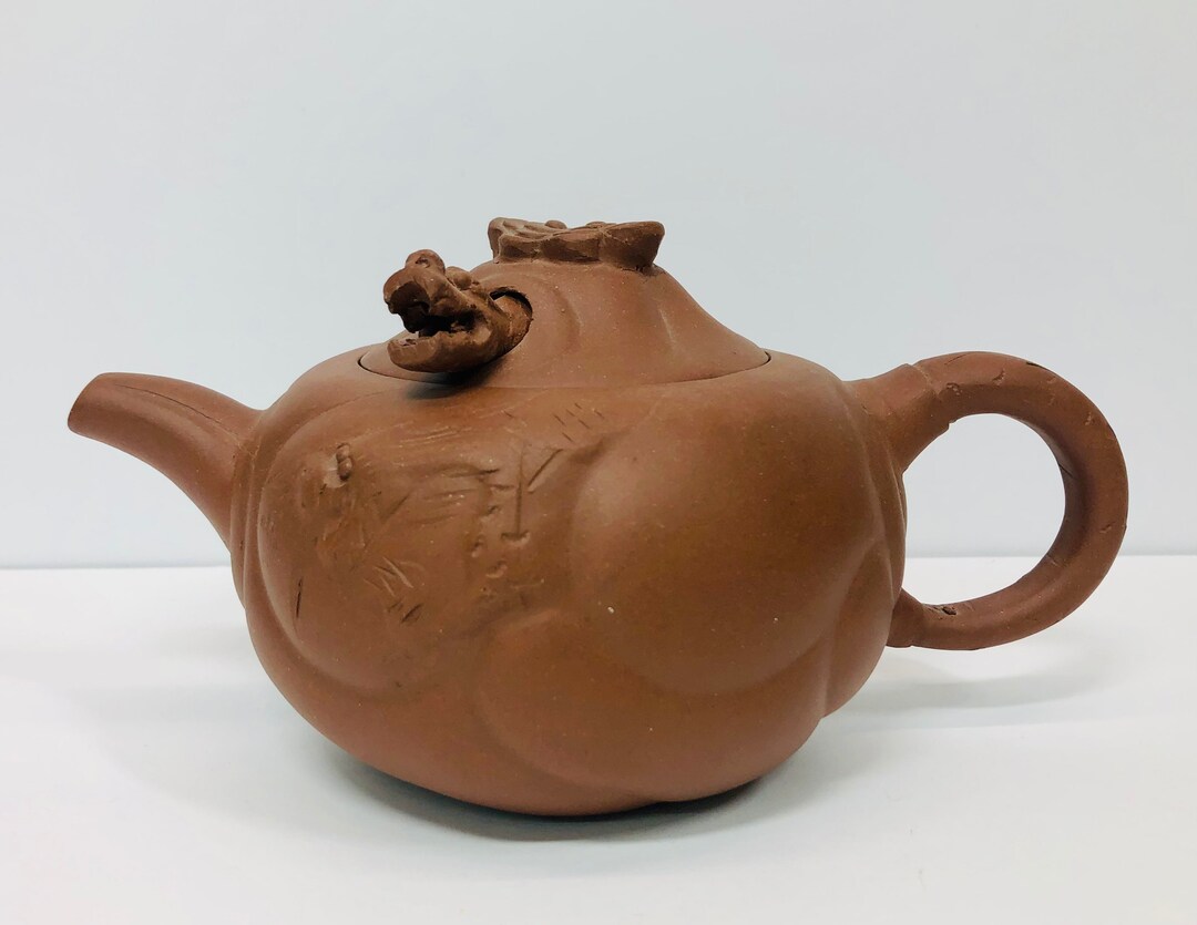 Vintage Chinese Dragon Head Teapot Yixing Zisha Red Clay Moveable ...