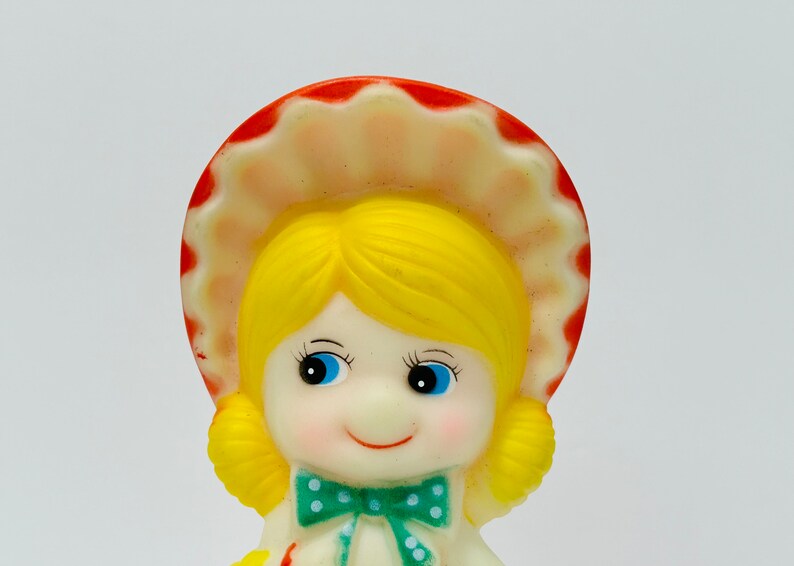 Vintage Little Girl Rubber Squeak Toy Squeeze Doll Made in - Etsy