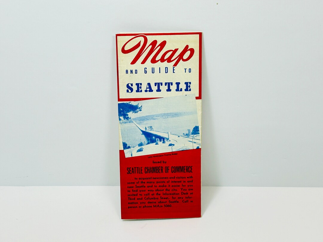 Vintage 1940s Seattle Map and Guide - Kroll Map Co. - Etsy