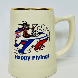 Vintage Esso Exxon Aviation Mug RARE Esso Tiger Advertising Happy ...