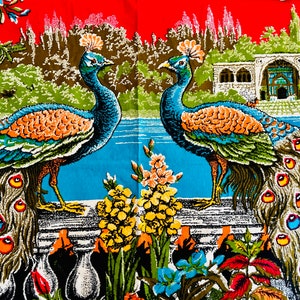 Vintage Double Peacock Tapestry Wall Hanging Made in Turkey - Etsy