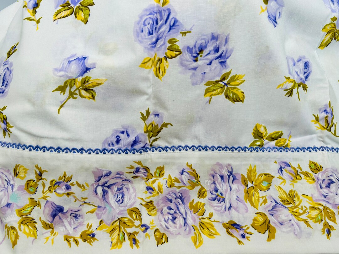 Vintage Purple Cabbage Roses Twin Flat Sheet: Shabby Chic Farmhouse ...