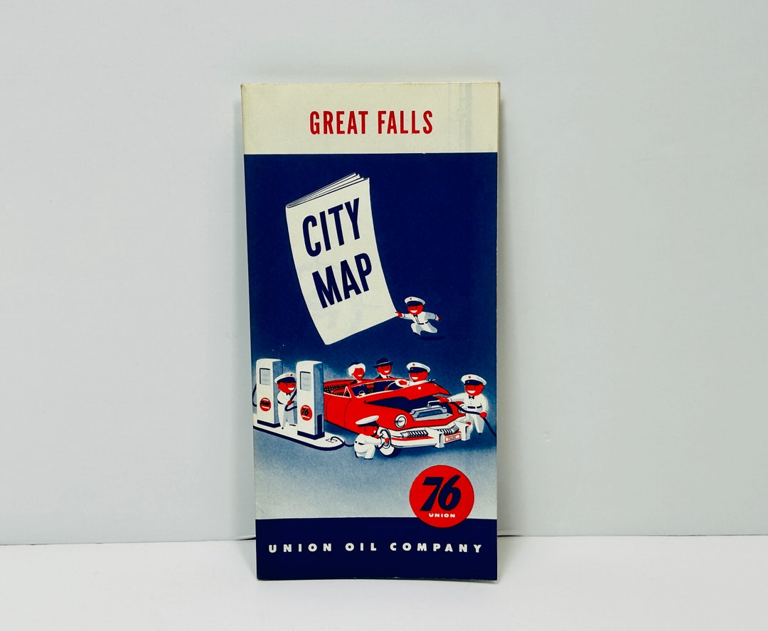 Vintage 1950s Falls Montana Road Map: Union 76 Foldout - Etsy