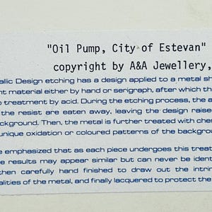 Vintage Acid Etching Oil Pump City of Estevan Wall Hanging Saskatchewan ...