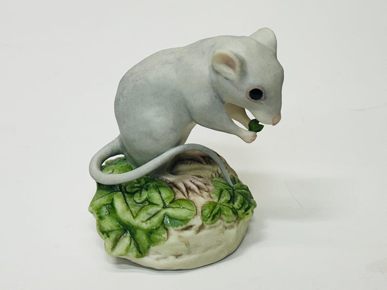 Vintage Cybis Deer Mouse in Clover Musha Porcelain Mouse Figurine 1970 ...