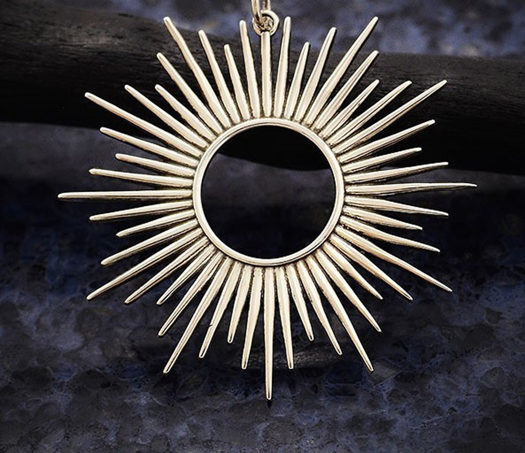 Sterling Silver Sun Necklace, Sun Pendant, Celestial Star Necklace ...
