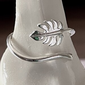 Monstera Leaf Ring, Sterling Silver or Solid Bronze, Adjustable, Modern ...