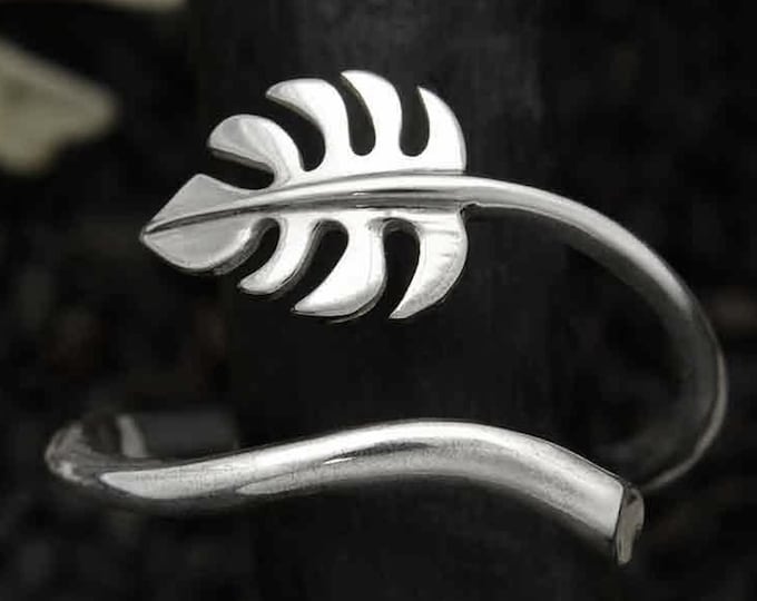 Sterling Silver Monstera Leaf Ring Modern Adjustable Silver - Etsy