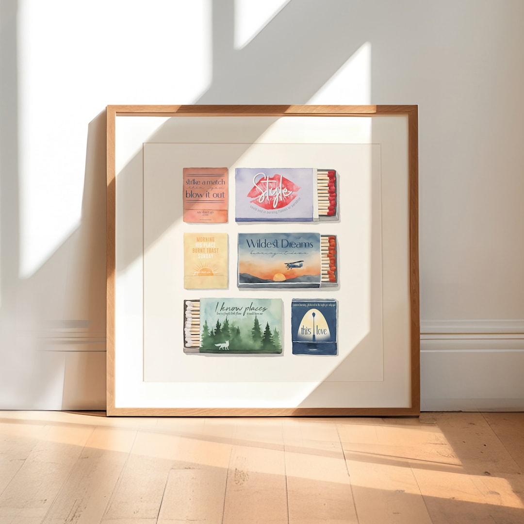 Swiftie Wall Art Decor for Home or Dorm Watercolor Matchbox Poster ...