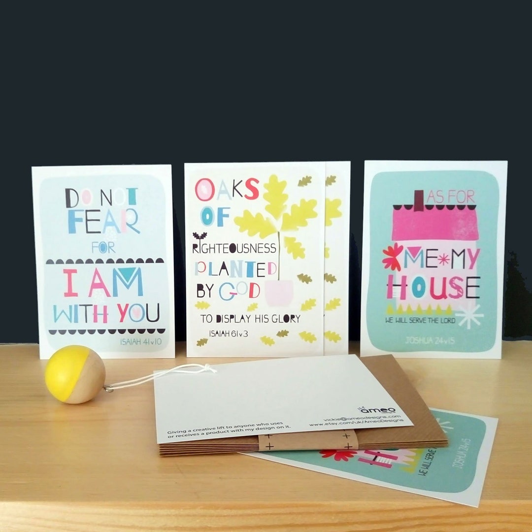 Set of 6 Encouraging Christian Postcards Christian Prints Christian ...