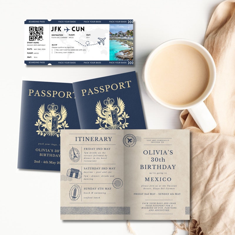 Travel Birthday Invitations - Etsy