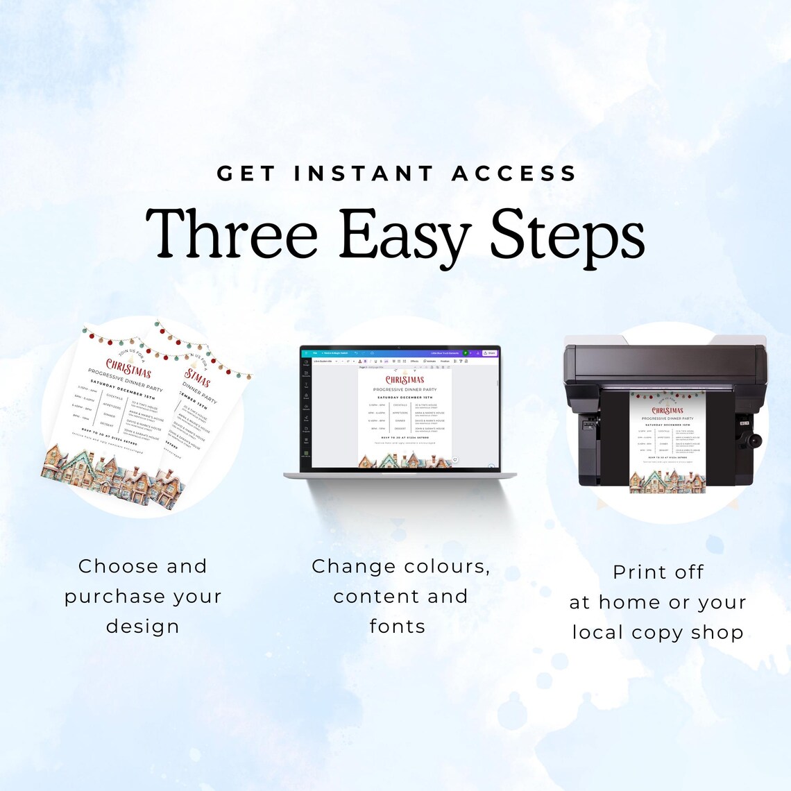 Progressive Christmas Party Invitation, Digital Template, Roaming ...