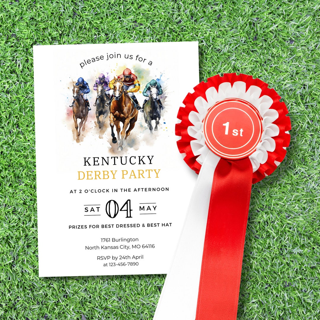 Kentucky Derby Party Invitation Printable Template, Horse Race Invite ...
