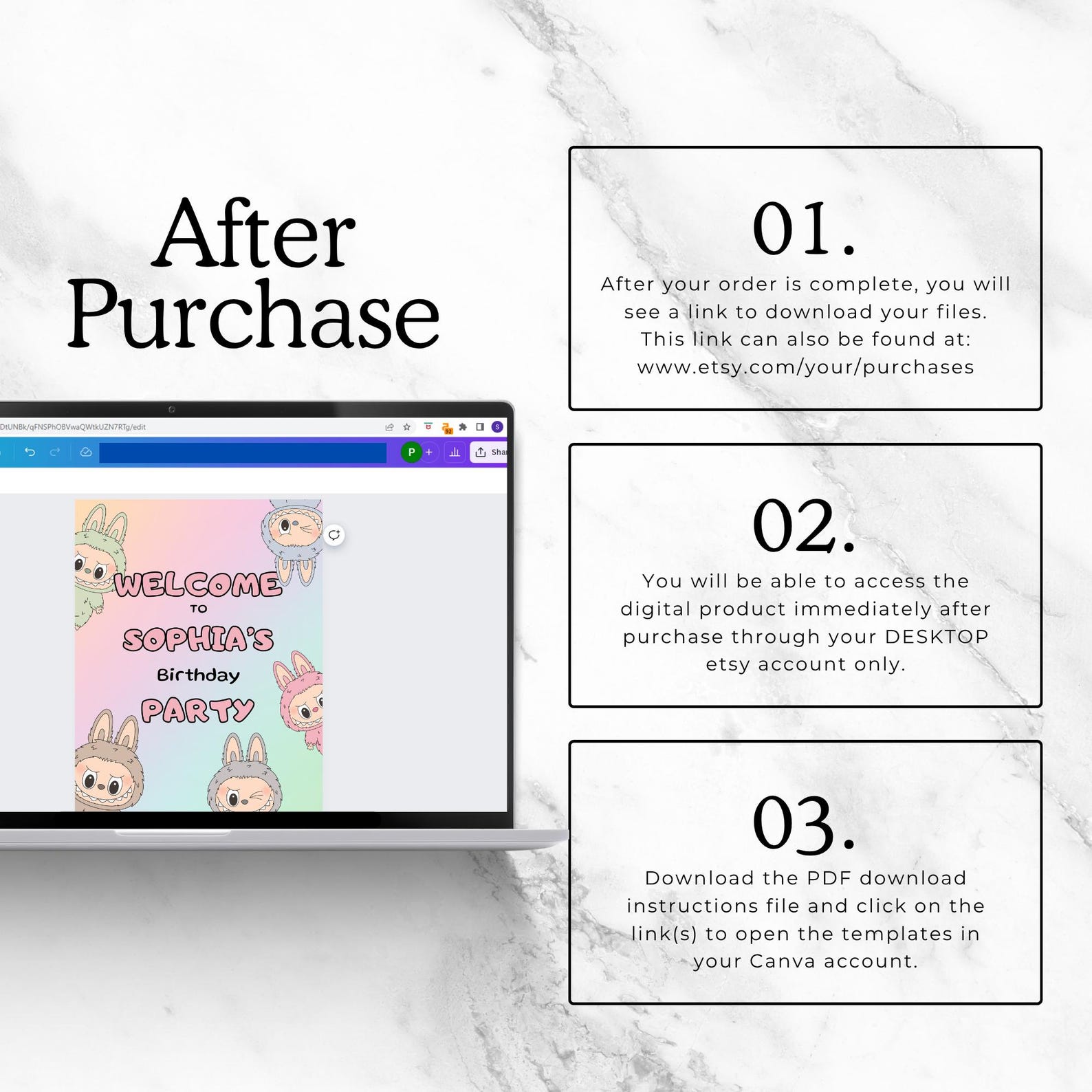 Labubu Birthday Welcome Sign Printable Template, Kawaii Monsters Party ...