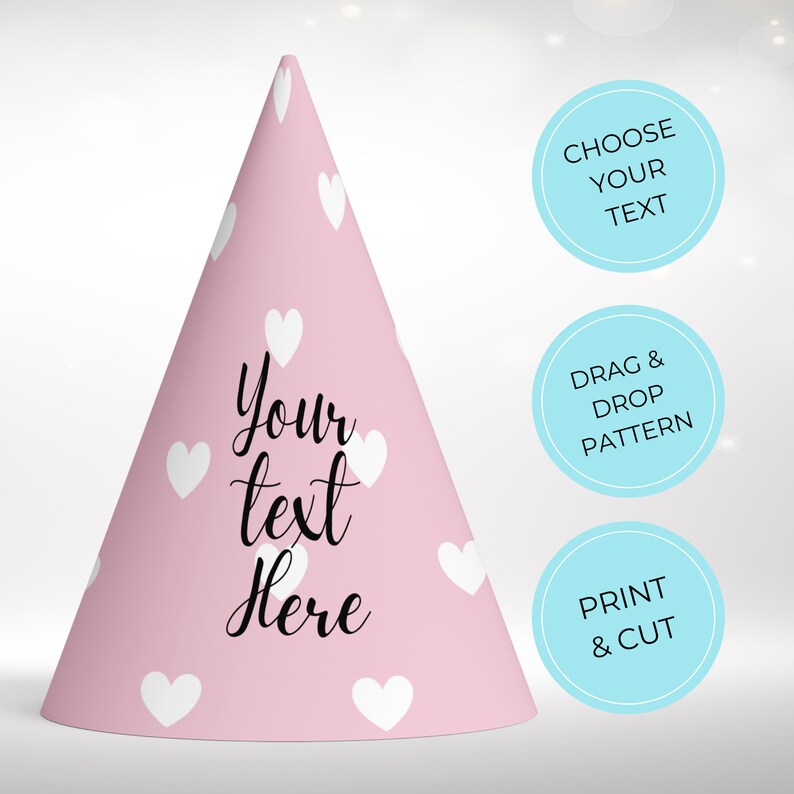 Party Hat Template Instant Download Paper Hat Template Birthday Party ...