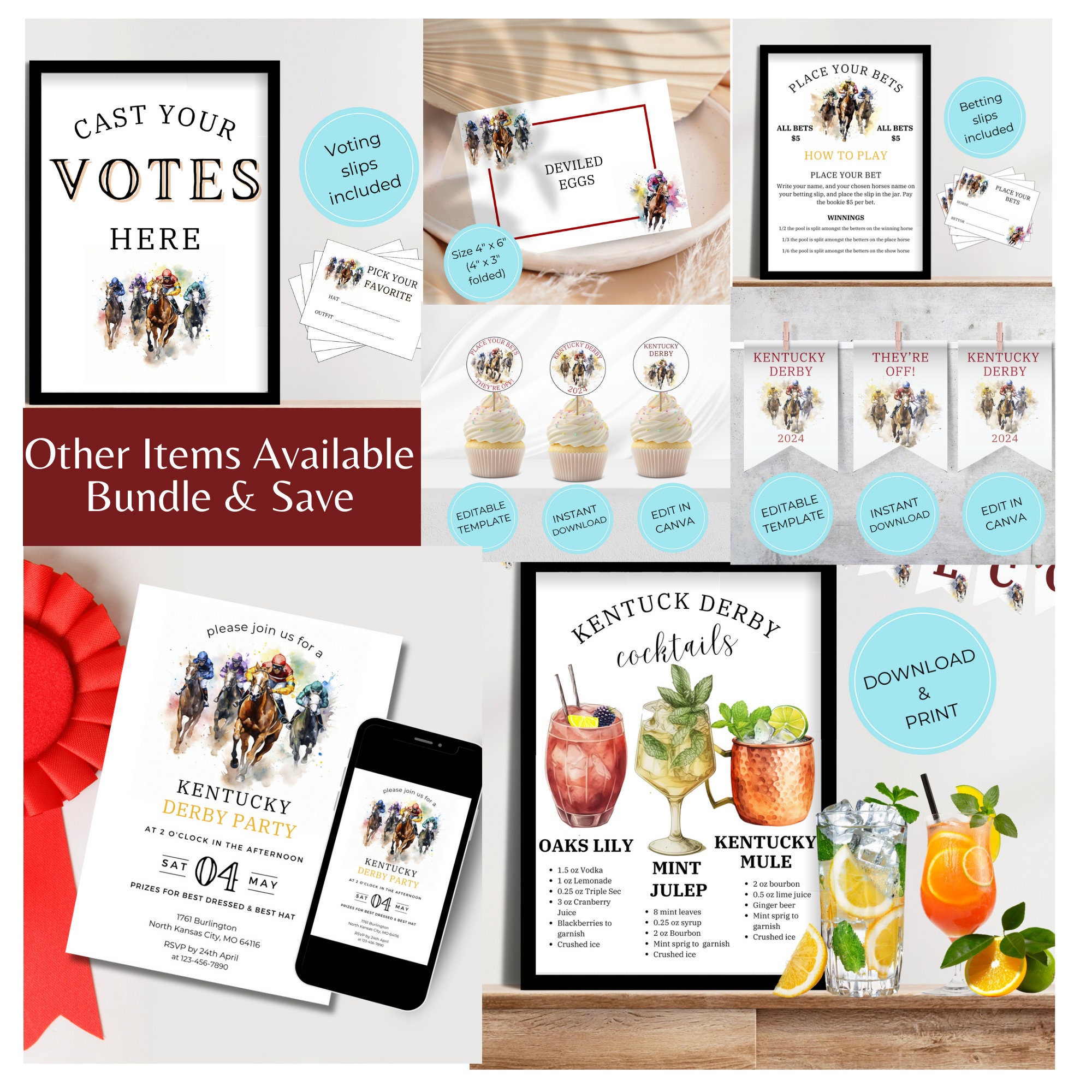 Editable Horse Racing Food Labels Template, Kentucky Derby Party ...