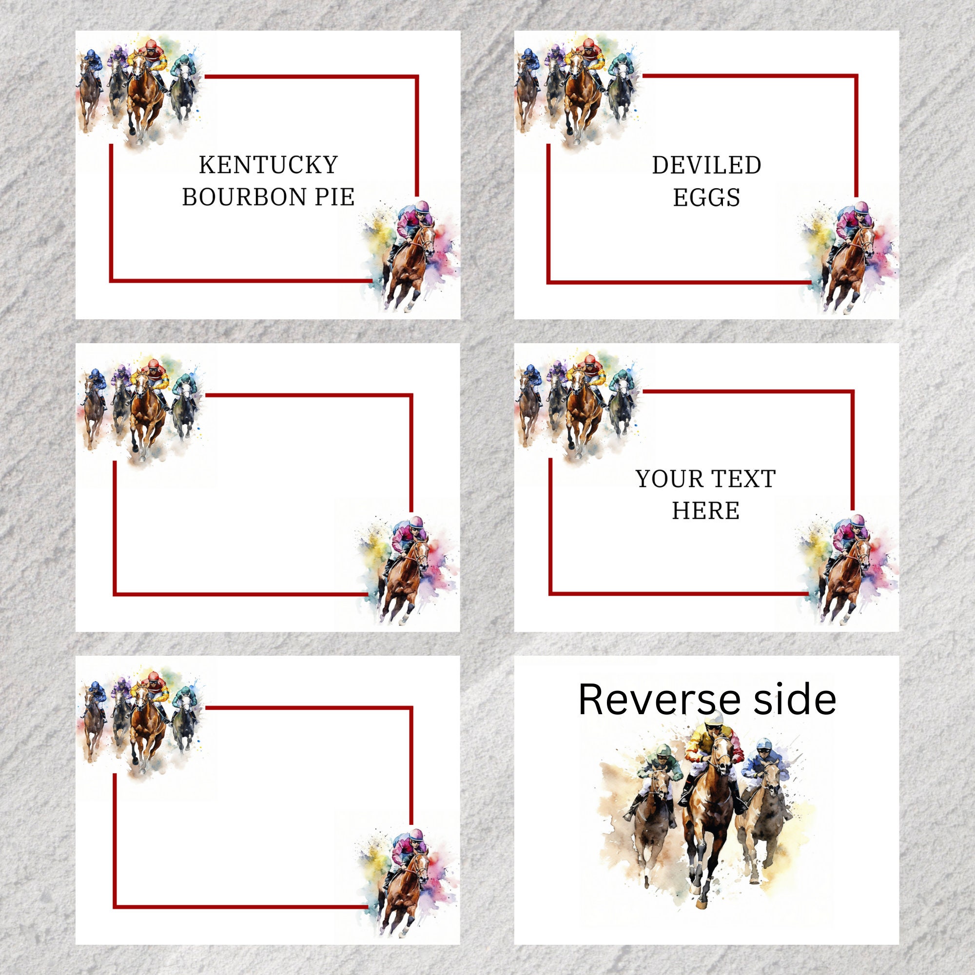 Editable Horse Racing Food Labels Template, Kentucky Derby Party ...