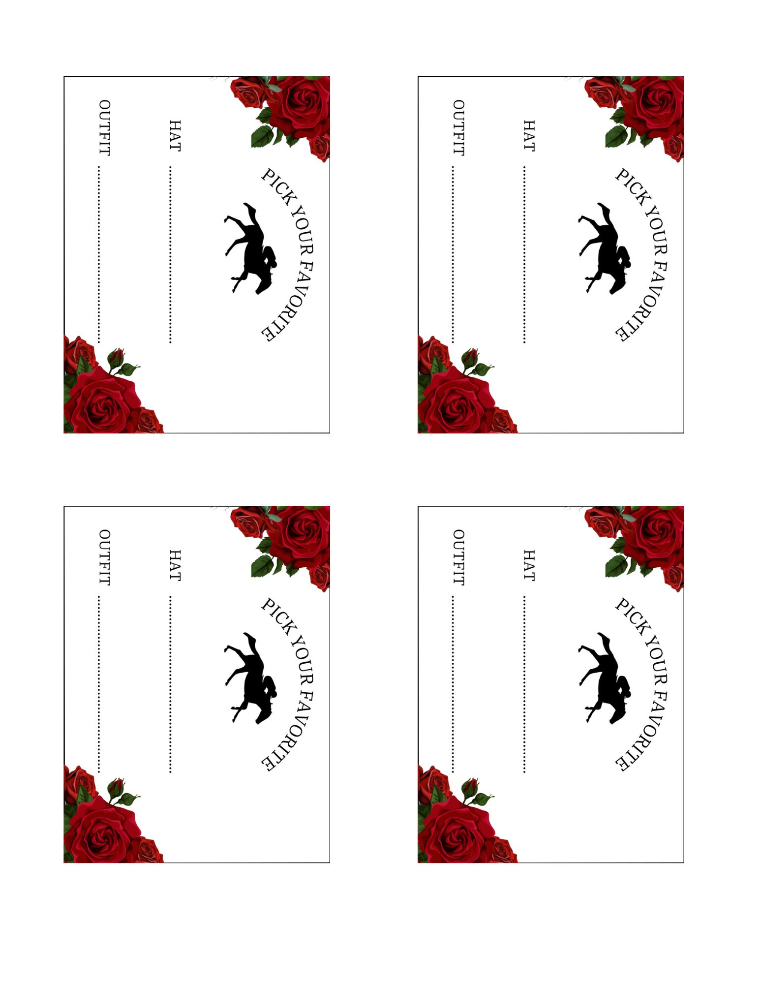 Vote Here Sign & Ballot Slips Template, Kentucky Derby Party, Racing ...
