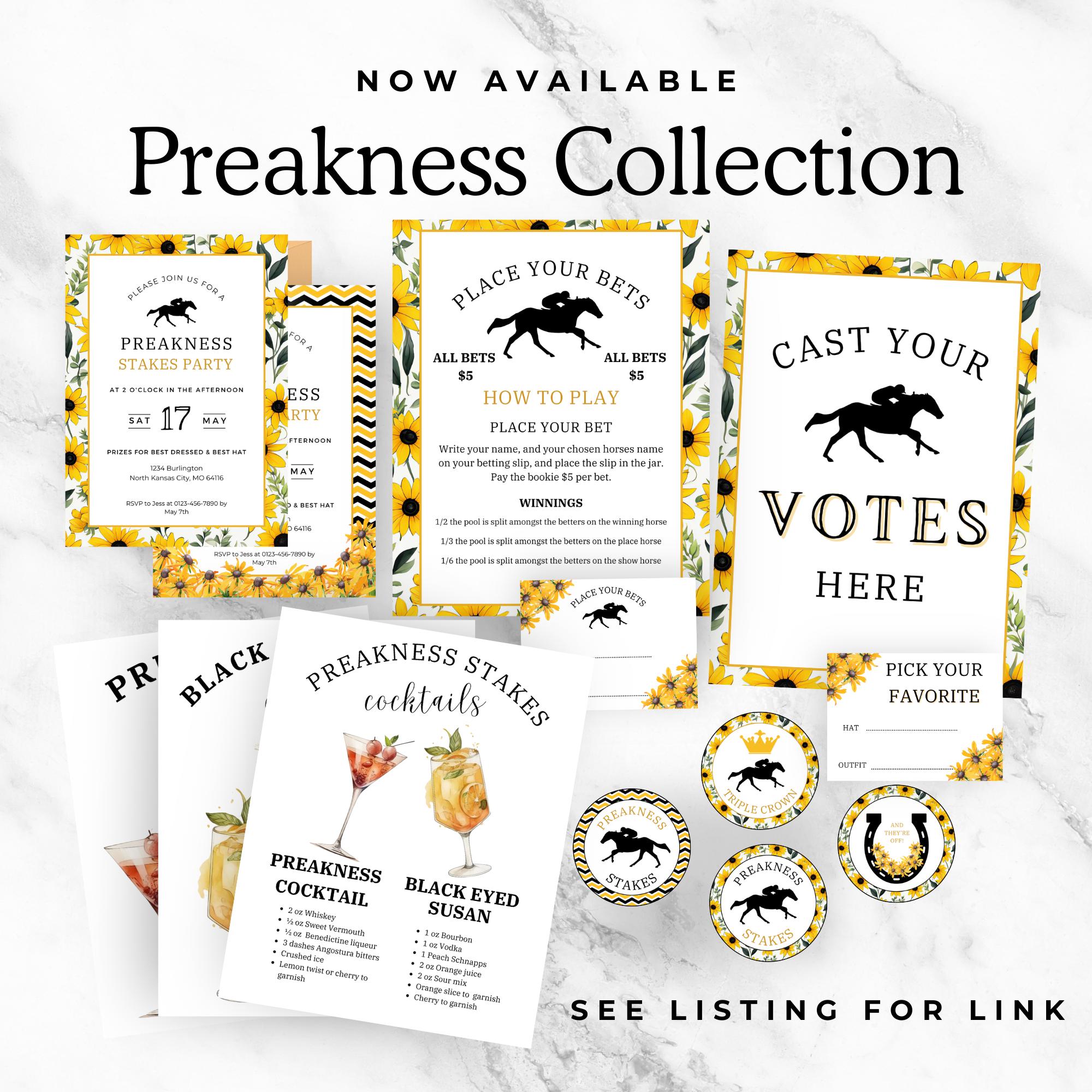 Preakness Stakes Party Invitation, Digital Template, Horse Racing Derby ...