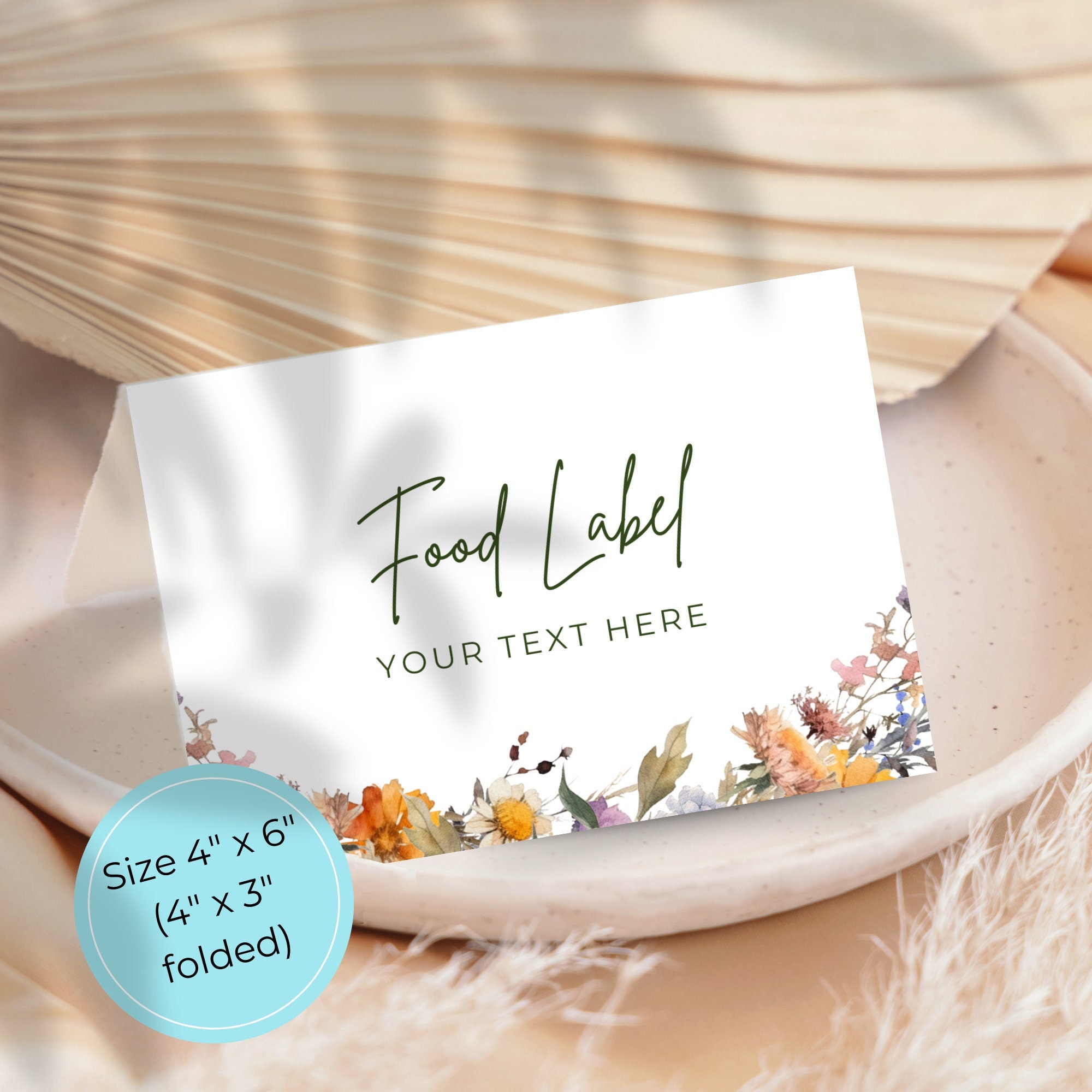 Editable Boho Wildflower Food Labels Template, Baby in Bloom, Baby ...