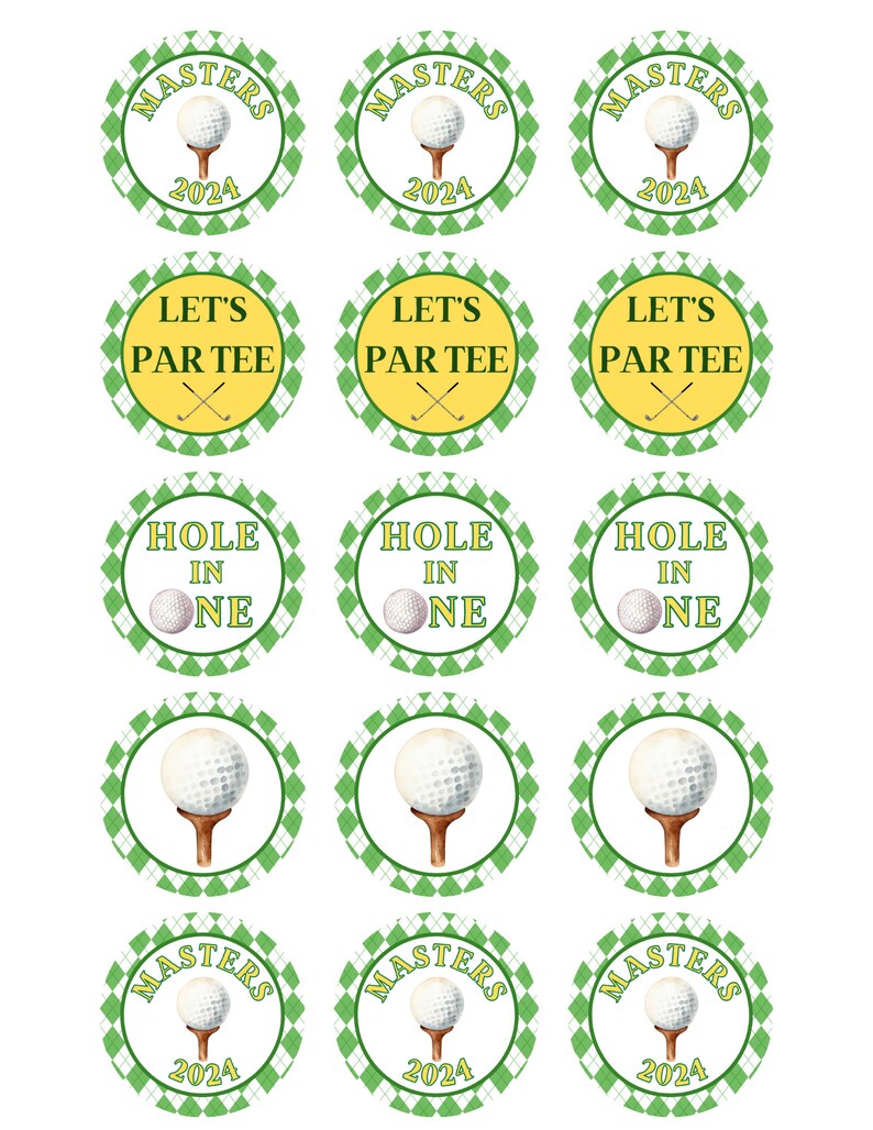 Masters Golf Watch Party Decorations Template Bundle, Invitation ...