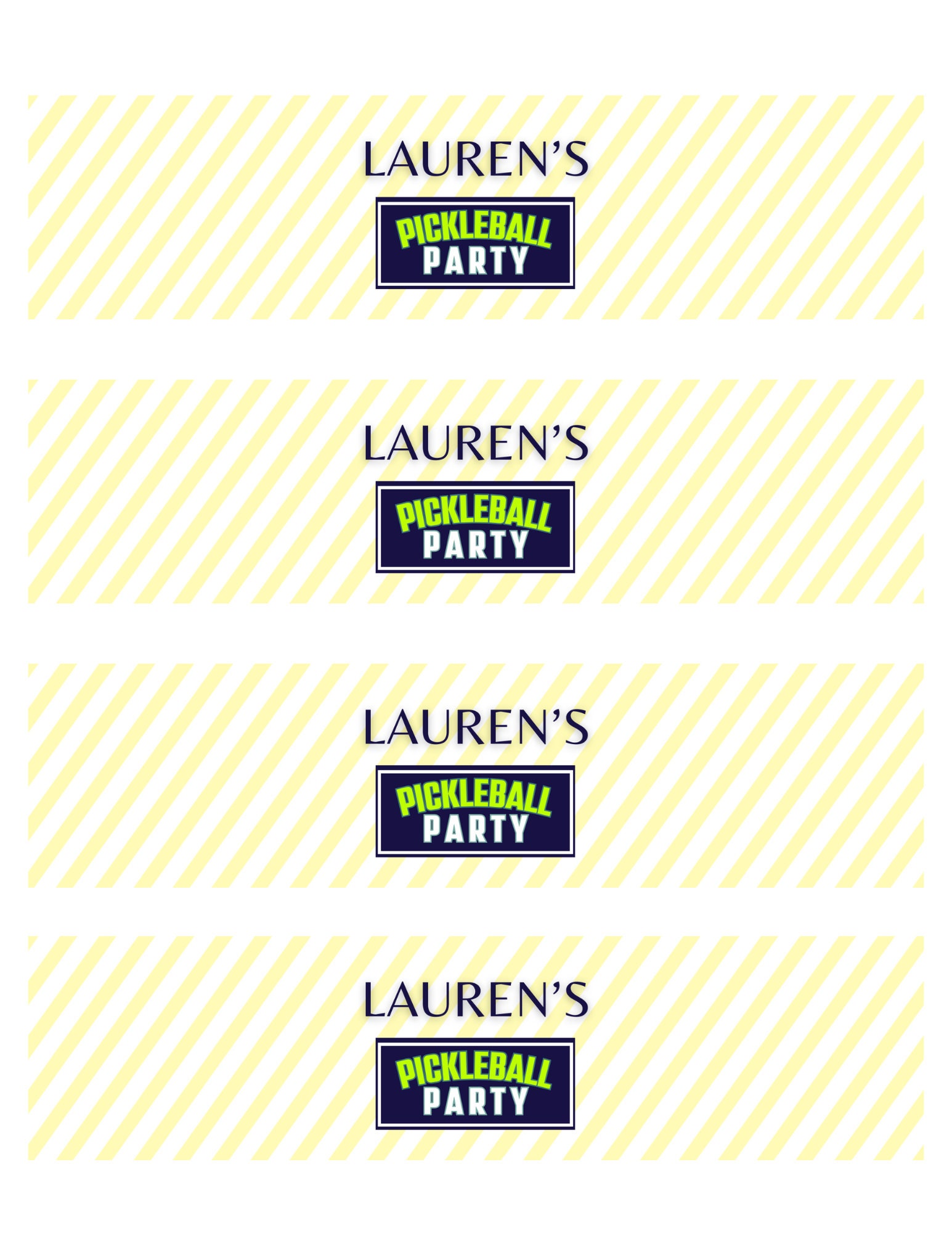 Pickleball Birthday Party Water Bottle Labels, Pickleball Themed Party ...