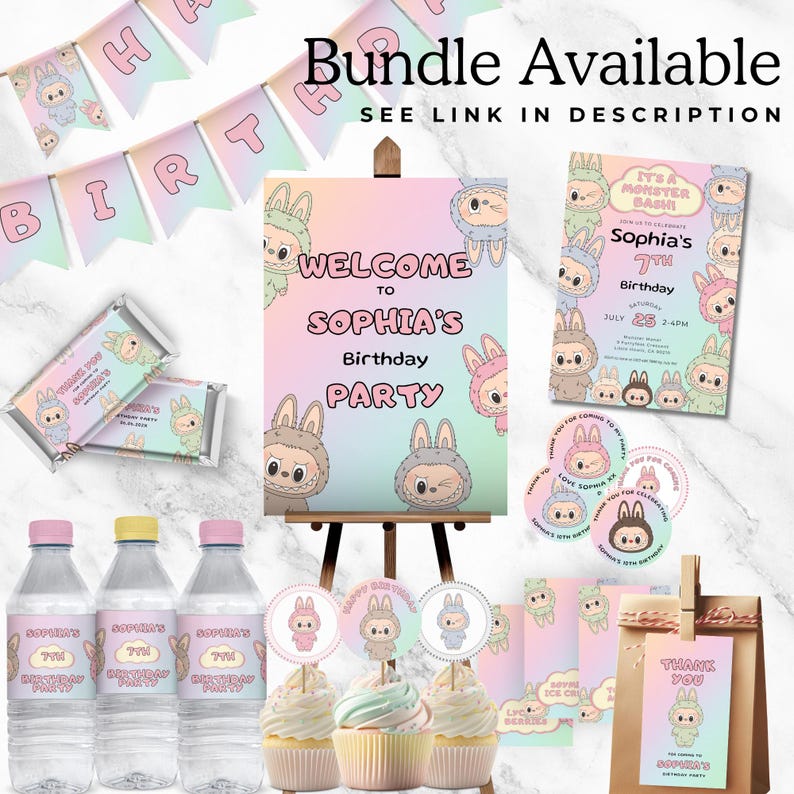 Labubu Chocolate Bar Wrapper Template, Birthday Party Thank You Favors ...